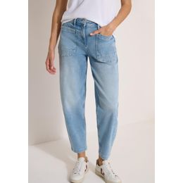 Cecil Damen Loose-fit-Jeans "Style Scarlett", blau, Gr. 31, Denim/Jeans, Obermaterial: 85% Baumwolle, 13% Polyester, 2% Elasthan, Jeans, lockerer