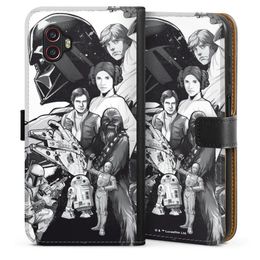 DeinDesign Galaxy XCover 6 Pro Handy Klapph&uuml;lle Handyh&uuml;lle aus Kunst Leder schwarz Flip Case Official Licensed Product Star Wars Darth Vader Sideflip mit langer 