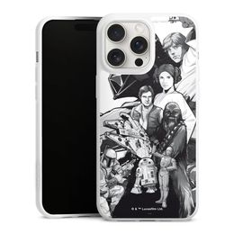 DeinDesign iPhone 15 Pro Max Handy Silikon H&uuml;lle Case wei&szlig; Handyh&uuml;lle Star Wars Official Licensed Product Darth Vader Silikon Case