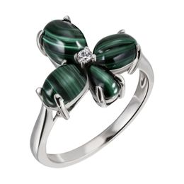 Jobo Damen Silberring "Ring Damenring Blume", 58, Silber 925 (Sterlingsilber), gr&uuml;n, Silber 925 (Sterlingsilber), Fingerringe, 925 Silber mit