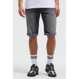 CAMP DAVID Herren Jeansshorts, grau, Gr. 36, Abriebeffekte, Sweatware, Material: 68% Baumwolle, 16% Polyester, 14% Lyocell, 2% Elasthan, Zusatz:
