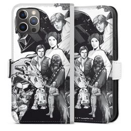 DeinDesign iPhone 12 Pro Handy Klapph&uuml;lle Handyh&uuml;lle aus Kunst Leder wei&szlig; Flip Case Official Licensed Product Star Wars Darth Vader Sideflip mit Lasche