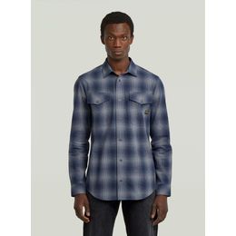 G-Star Raw G-STAR Herren Langarmshirt "Marine Slim Hemd", blau, Gr. S, Obermaterial: 100% Baumwolle, Shirts