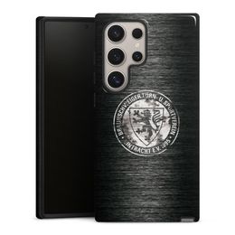 DeinDesign Galaxy S24 Ultra Handy Panzer Handyh&uuml;lle robuste Outdoor H&uuml;lle Schutzh&uuml;lle gl&auml;nzend Eintracht Braunschweig Logo Official Licensed Product Tough Case