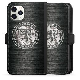 DeinDesign iPhone 11 Pro Handy Klapph&uuml;lle Handyh&uuml;lle aus Kunst Leder schwarz Flip Case Eintracht Braunschweig Logo Official Licensed Product Sideflip mit Lasche