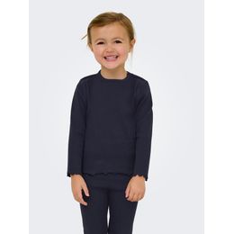 KIDS Only M&auml;dchen Langarmshirt "KMGTRINNY SLD LS ONECK TOP JRS NOOS", blau, Gr. 104, unifarben, Jersey, Obermaterial: 95% Baumwolle, 5% Elasthan,