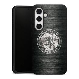 DeinDesign Galaxy S24 Handy Panzer Handyh&uuml;lle robuste Outdoor H&uuml;lle Schutzh&uuml;lle matt Eintracht Braunschweig Logo Official Licensed Product Tough Case