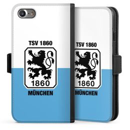 DeinDesign iPhone SE (2022) Handy Klapph&uuml;lle Handyh&uuml;lle aus Kunst Leder schwarz Flip Case Official Licensed Product Coat Of Arms Tsv 1860 M&uuml;nchen Sideflip mit 