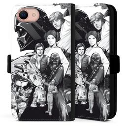 DeinDesign iPhone 17e Handy Klapph&uuml;lle Handyh&uuml;lle aus Kunst Leder schwarz Flip Case Star Wars Official Licensed Product Darth Vader Sideflip mit Lasche