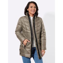 Casual Looks Damen Steppjacke, beige, Gr. 44, unifarben, 100% Polyester, Wattierung:100% Polyester, Jacken