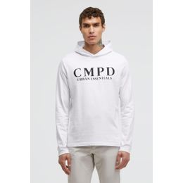 CMPD Herren Langarmshirt, wei&szlig;, Gr. L, bedruckt, Single Jersey, Material: 100% Baumwolle, Shirts, aus Baumwolle