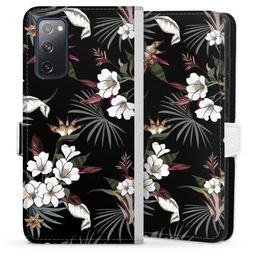 DeinDesign Galaxy S20 FE 5G Handy Klapph&uuml;lle Handyh&uuml;lle aus Kunst Leder wei&szlig; Flip Case Flowers Muster Autumn Sideflip mit Lasche