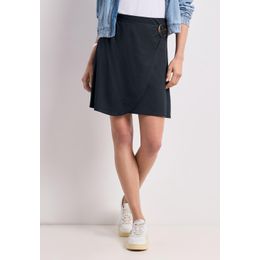 Street One Damen Minirock, grau, Gr. 38, gemustert, unifarben, Stoff, 95% Viskose, 5% Elasthan, R&ouml;cke, Middle Waist