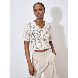 Apricot Damen Cardigan "mit H&auml;kelverzierungen", beige, Gr. 40, Obermaterial: 100% Baumwolle CO., Strickjacken, mit H&auml;kelverzierungen