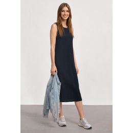 Street One Damen Midikleidschwarzest blau, Gr. 46, unifarben, Web, Obermaterial: 80% Polyester, 20% Baumwolle. Futter: 95% Viskose, 5% Elasthan,