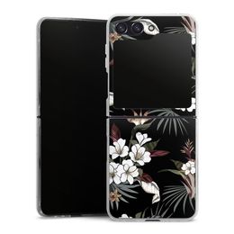 DeinDesign Galaxy Z Flip 5 Handy Hard Case Schutzh&uuml;lle transparent Smartphone Handy H&uuml;lle Autumn Flowers Muster Hard Case
