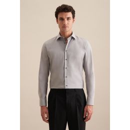 Seidensticker Herren Businesshemd "Slim", grau, Gr. 44, unifarben, 100% Baumwolle, Hemden, Slim 1/1 Kentkragen Uni