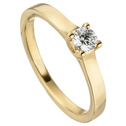 Jobo Damen Diamantring "Ring Goldring Solit&auml;r", 58, SI = kleine Einschl&uuml;sse, Diamanten Gelbgold 585, gold, Diamanten, Gelbgold 585, Fingerringe, 585