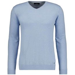 Ragman Herren V-Ausschnitt-Pullover, blau, Gr. XXL, Strick, 95% Baumwolle, 5% Kaschmir, Pullover