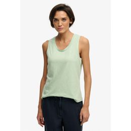 Superdry Damen Tanktop "SCOOP NECK TANK", gr&uuml;n, Gr. S, unifarben, Jersey, Obermaterial: 60% Baumwolle, 40% Lyocell, Tops, Baumwollmischung, regular