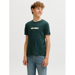 Jack & Jones Kinder T-Shirt "JJMUNK TEE SS CREW NECK SN JNR", gr&uuml;n, Gr. 164, JACK & JONES JUNIOR, bedruckt, Single Jersey, Obermaterial: 100% Baumwolle, Shirts,
