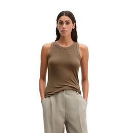 Marc O'Polo MARC O'POLO Damen T-Shirt "aus Lyocell-Bio-Baumwoll-Stretchjersey", braun, Basic, Gr. XL, unifarben, Obermaterial: 64% Lyocell, 31% Baumwolle, 5%