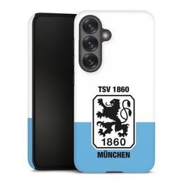 DeinDesign Galaxy S25 Handy Panzer Handyh&uuml;lle robuste Outdoor H&uuml;lle Schutzh&uuml;lle gl&auml;nzend Official Licensed Product Coat Of Arms Tsv 1860 M&uuml;nchen Tough Case