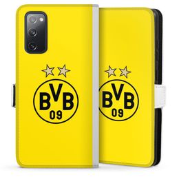DeinDesign Galaxy S20 FE 5G Handy Klapph&uuml;lle Handyh&uuml;lle aus Kunst Leder wei&szlig; Flip Case Borussia Dortmund Bvb Star Sideflip mit Lasche