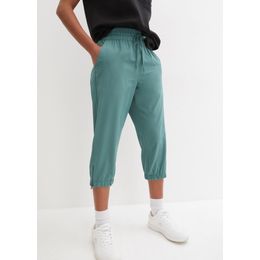bonprix Damen Funktionshosegraugr&uuml;n, Gr. 38, unifarben, Web, Obermaterial: 94% Polyester, 6% Elasthan, Hosen, in 7/8 l&auml;nge, Seitenschlitze mit