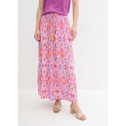 bonprix Damen Maxirock, bunt, Gr. 46, Obermaterial: 100% Viskose, R&ouml;cke, bequeme Passform, leichtes Viskosematerial, mit Meeresmotiven