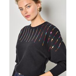 Apricot Damen Strickpullover "feiner Strickpullover", bunt, Gr. 38, gemustert, Strick, Obermaterial: 50% Viskose CV. 28% Polyester PES. 22% Polyamid