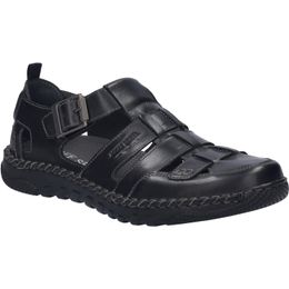 Josef Seibel Herren Slipper "Wilson 08, black-black", Gr. 45, schwarz, Obermaterial: 100% Rindsleder Leather cow., Schuhe