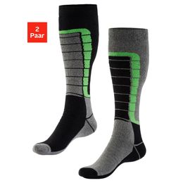 H.I.S. H.I.S Herren Skistr&uuml;mpfe "Damen Herren gepolsterte Thermosocken Winterstr&uuml;mpfe", Gr. 47, schwarz, Baumwollmischung, Colorblocking, gemustert, Socken,