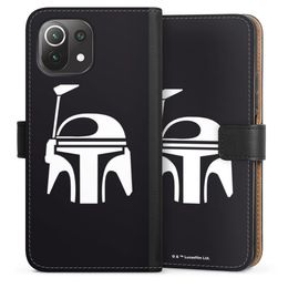 DeinDesign Xiaomi Mi 11 Lite 5G Handy Klapph&uuml;lle Handyh&uuml;lle aus Kunst Leder schwarz Flip Case The Mandalorian Star Wars Boba Fett Sideflip mit langer Lasche