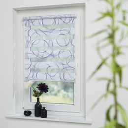 Doppelrollo Liedeco, B:70cm H:210cm, blau, Kunststoff, Polyester, Rollos, "Espiral"