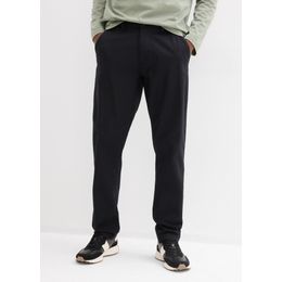 bonprix Herren Chinohose, schwarz, Gr. 54, unifarben, washed, Web, Obermaterial: 55% Leinen, 45% Baumwolle, Hosen, aus Leinen und Baumwolle, Regular