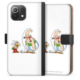 DeinDesign Xiaomi Mi 11 Lite 5G Handy Klapph&uuml;lle Handyh&uuml;lle aus Kunst Leder schwarz Flip Case Official Licensed Product Obelix Asterix Sideflip mit langer Lasche