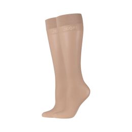 JOOP! JOOP Damen Kniestr&uuml;mpfe "2er Pack", Gr. 35, beige, 88% Polyamid, 12% Elasthan, uni, Socken, 2er Pack Druckfreier Bund f&uuml;r angenehmen Sitz, 20 DEN