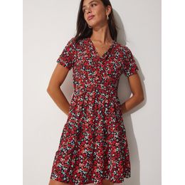 Happiness İstanbul Kleid Damen Gr&ouml;&szlig;e 38 rot / schwarz / wei&szlig; Sommerkleid