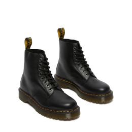 Dr. Martens Damen Schn&uuml;rboots "1460", Gr. 45, schwarz, Leder, Schuhe, Blockabsatz, Stiefelette mit typisch, gelber Rahmennaht