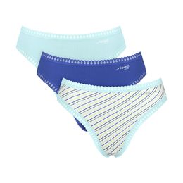 Sloggi Damen Slip "GO Crush", Gr. S, bunt, Single Jersey, Obermaterial: 95% Baumwolle, 5% Elasthan, Unterhosen, mit Spitzendetails, Multipack, hoher