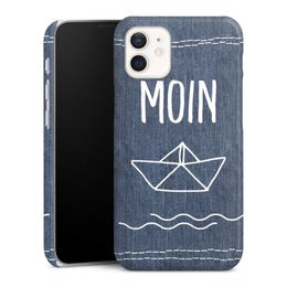DeinDesign iPhone 12 mini Handy Premium Case Smartphone Handyh&uuml;lle Schutzh&uuml;lle gl&auml;nzend Ship Moin Jeans Premium Case
