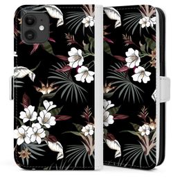 DeinDesign iPhone 11 Handy Klapph&uuml;lle Handyh&uuml;lle aus Kunst Leder wei&szlig; Flip Case Flowers Muster Autumn Sideflip mit Lasche