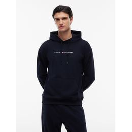 Herren Hoodie, Tommy Hilfiger Underwear, Gr. L, blau, Sweatware, Obermaterial: 50% Baumwolle, 50% Polyester, Sweatshirts, mit Stickerei, Regualr Fit,
