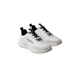Calvin Klein Herren Sneaker "LIGHT EVA RUNN ESS LACEUP NY-SU", Gr. 39, wei&szlig;, Leder, Textil, unifarben mit Farbeinsatz, Basic, Schuhe, Freizeitschuh,