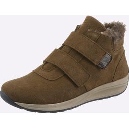 Casual Looks Damen Stiefelette, Gr. 42, braun, Lederimitat, Veloursleder, Schuhe