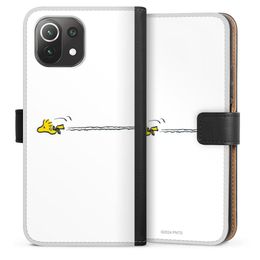 DeinDesign Xiaomi Mi 11 Lite 5G Handy Klapph&uuml;lle Handyh&uuml;lle aus Kunst Leder schwarz Flip Case Peanuts Children Official Licensed Product Sideflip mit langer 