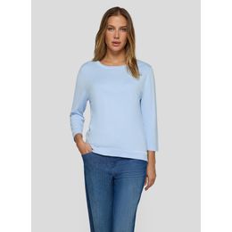 Rabe Damen Rundhalspullover, blau, Gr. 50, unifarben, Strick, Obermaterial: 75% Viskose, 25% Polyamid, Pullover