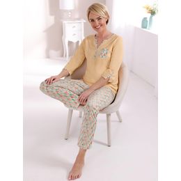w&auml;schepur W&Auml;SCHEPUR Damen Schlafanzug, Gr. 40, gelb, 100% Baumwolle, Homewear-Sets