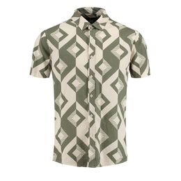 Key Largo Button Up Shirt 'TRACK' male size L Ecru / Dark green